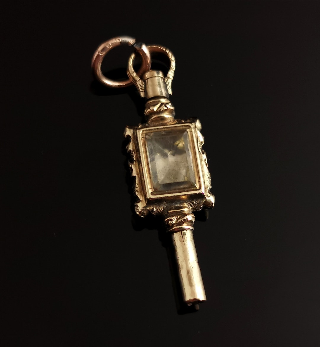 Antique 9ct Gold Watch Key Pendant, Paste - Etsy
