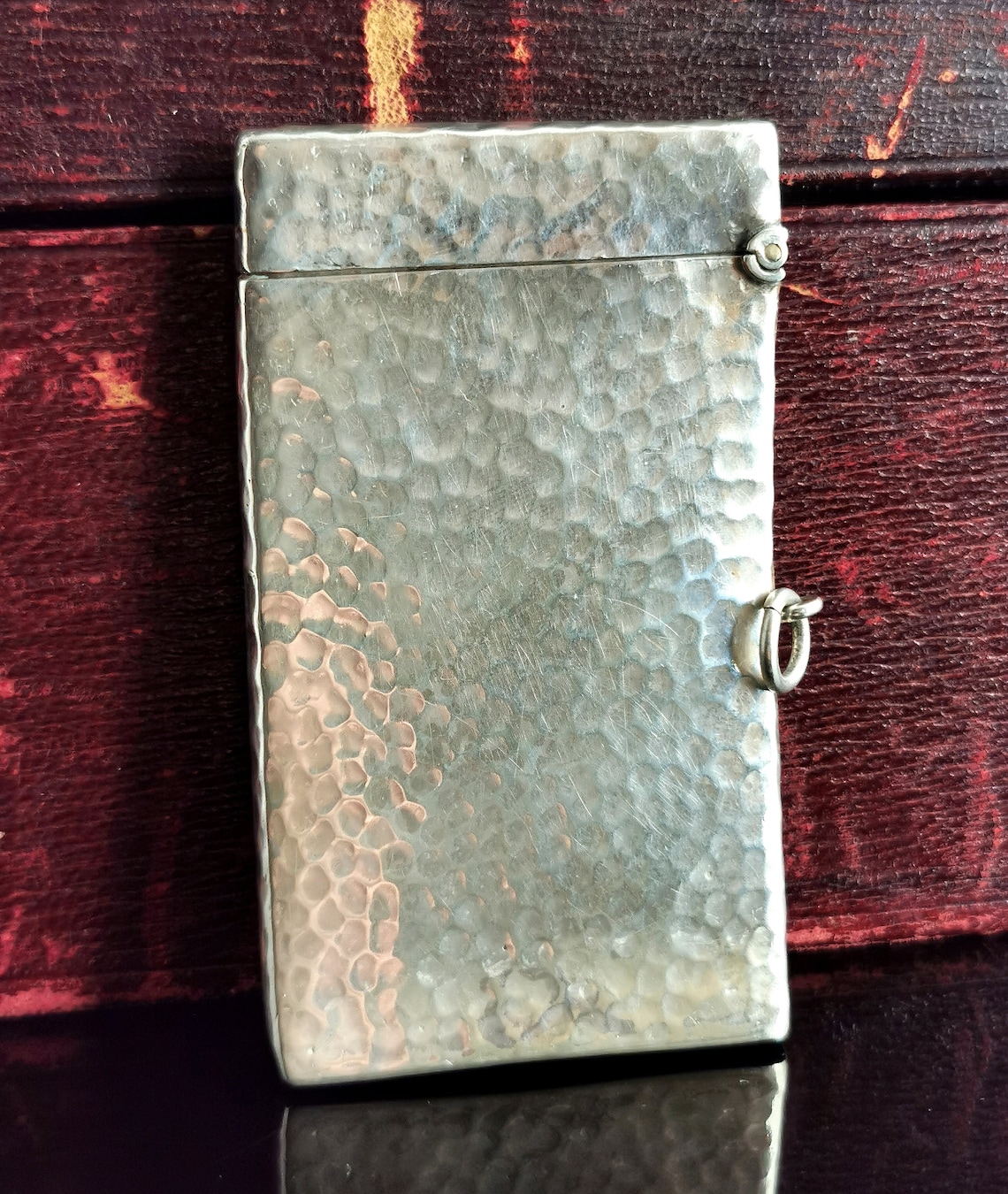 Antique Silver Card Case, Hammered, Edwardian - Etsy