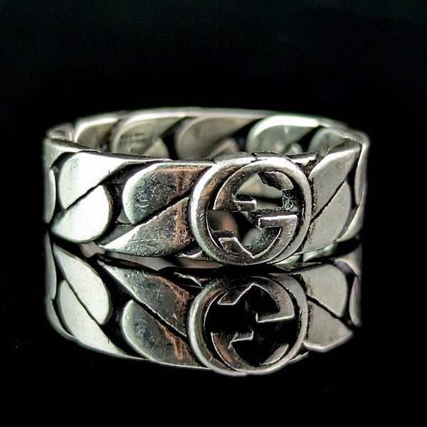 Gucci Ring Wide Gg - Etsy