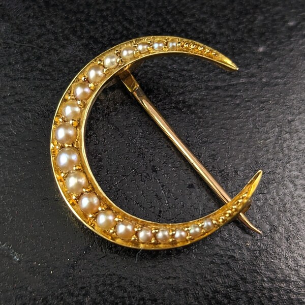 Crescent Moon Brooch - Etsy