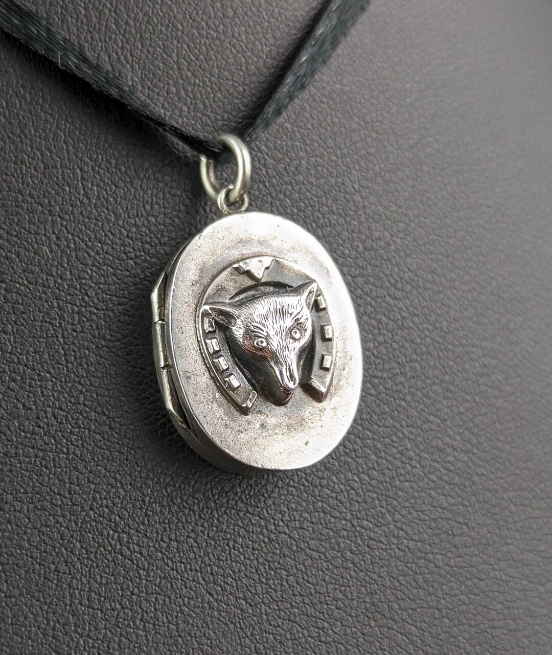 Antique Silver Fox and Horseshoe Locket Pendant, Victorian - Etsy UK