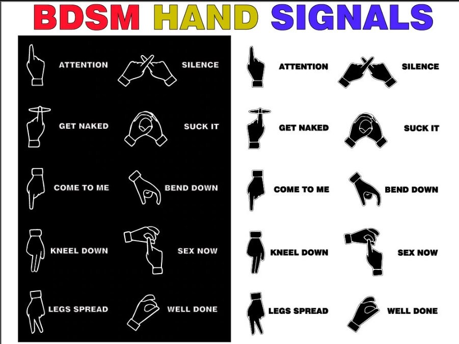BDSM, Bdsm Hand Symbol Set, Bdsm Svg Master Sign Language Journal Kinky Fetish Composition Book ...