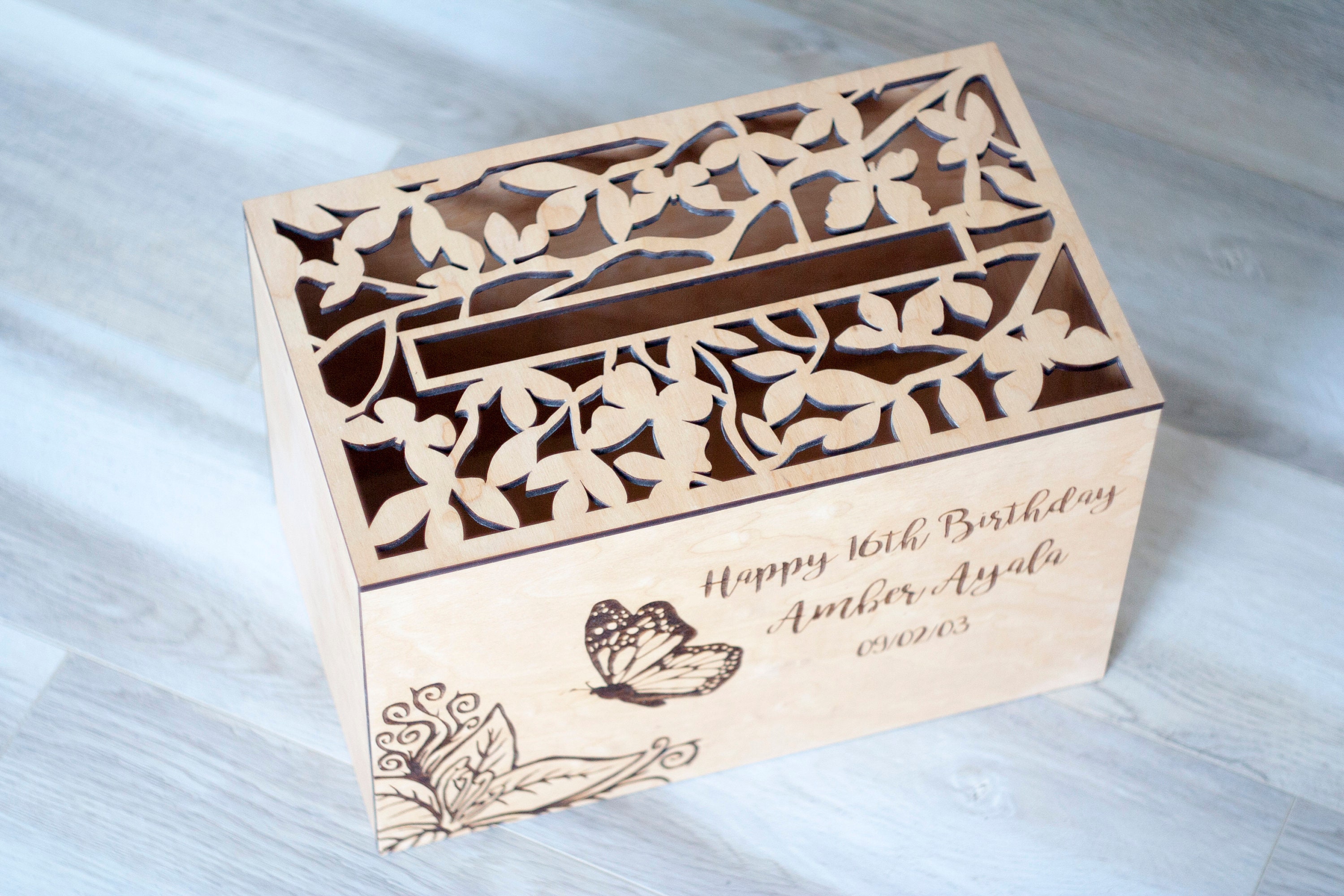 Sweet Sixteen Box Card, Custom Sweet Sixteen Birthday Card Box, Sweet ...