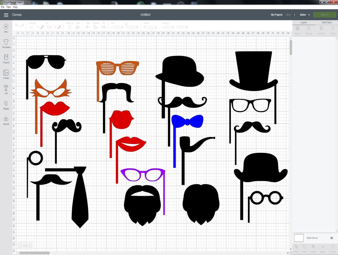 Photo Booth Props SVG, 23 Piece Prop Set, for Birthdays, Weddings ...