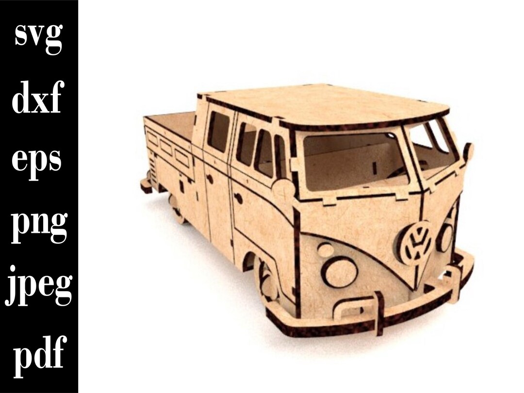 Van Bus Pick up 3d Model Puzzle Transporter Van, Bus ,car , Laser ...