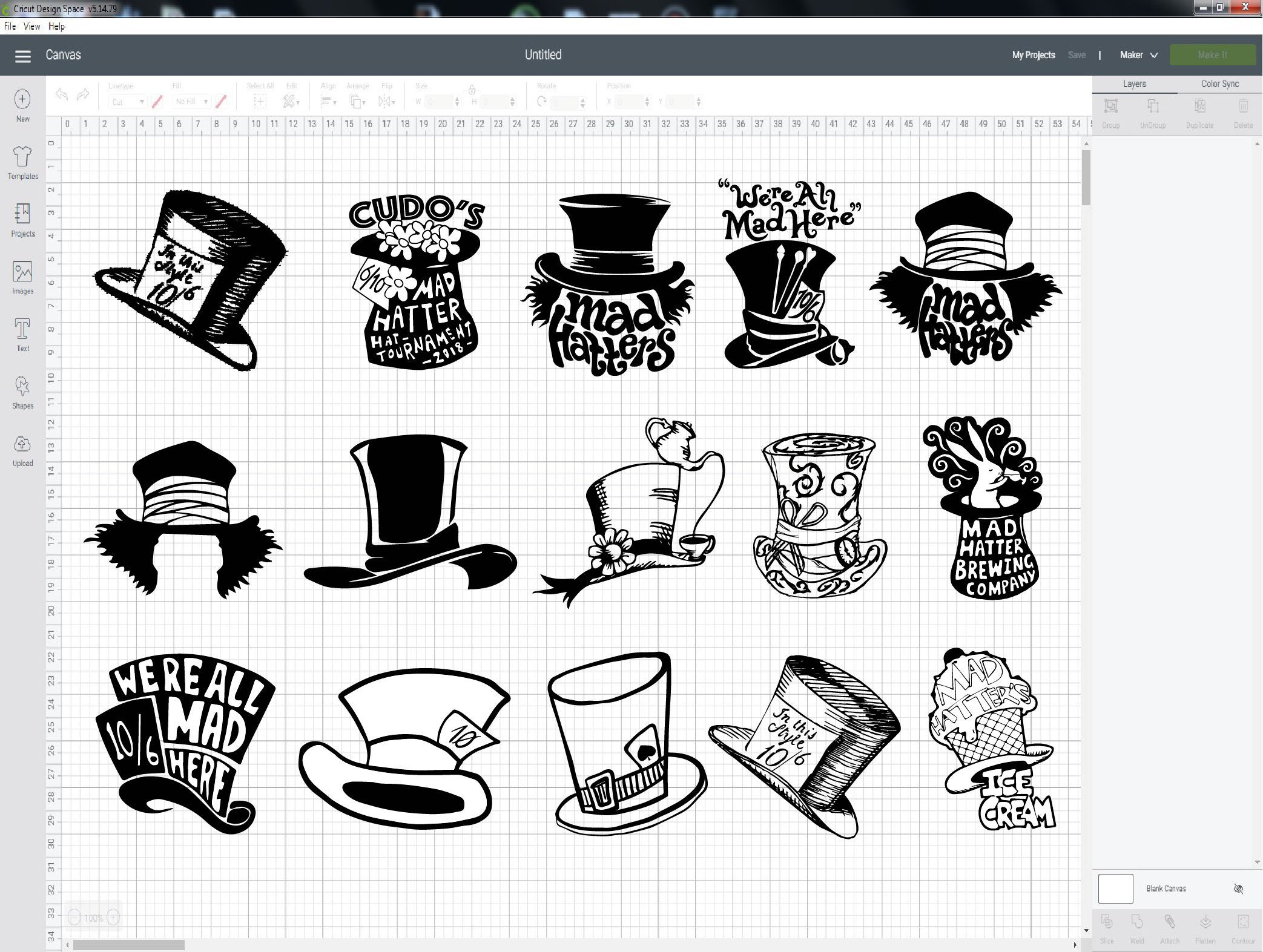 HAT Set, Mad Svg,15 Hats Svg, Wonder Svg Silhouette, Svg, Tale Land Svg ...