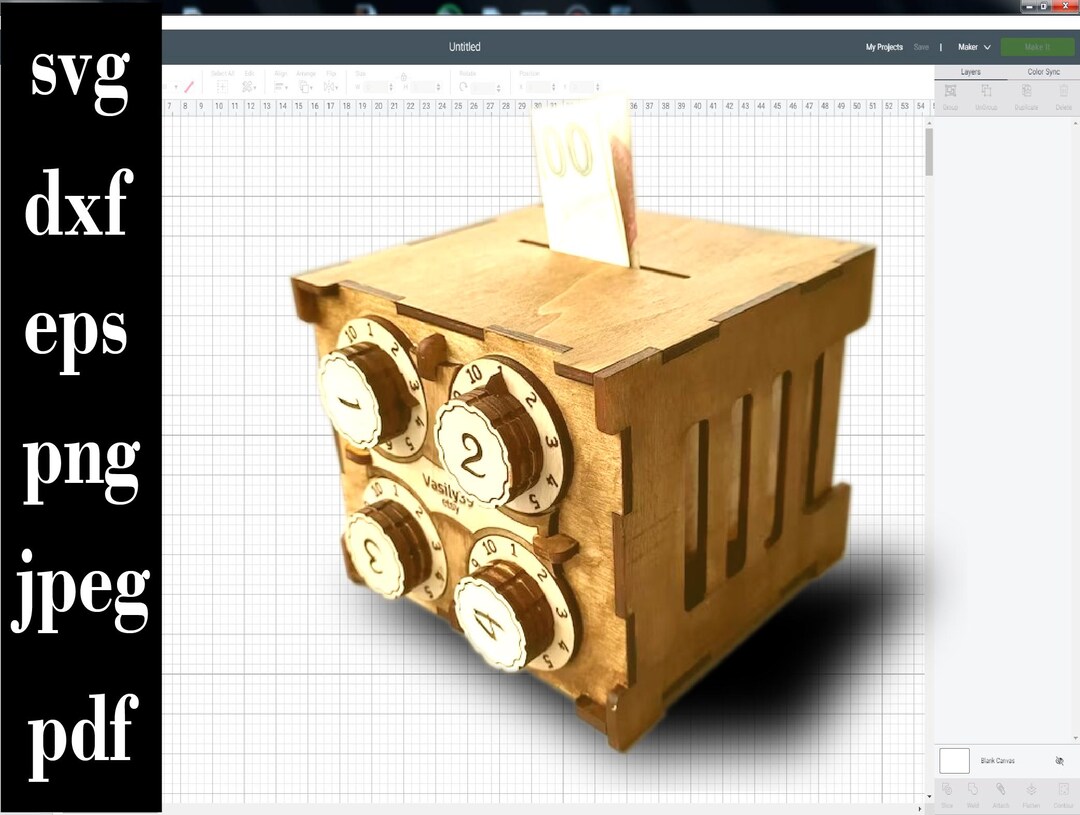 Safe Box-3d Model Wood Safe Money Holder Laser Instant Download Cut Dxf ...
