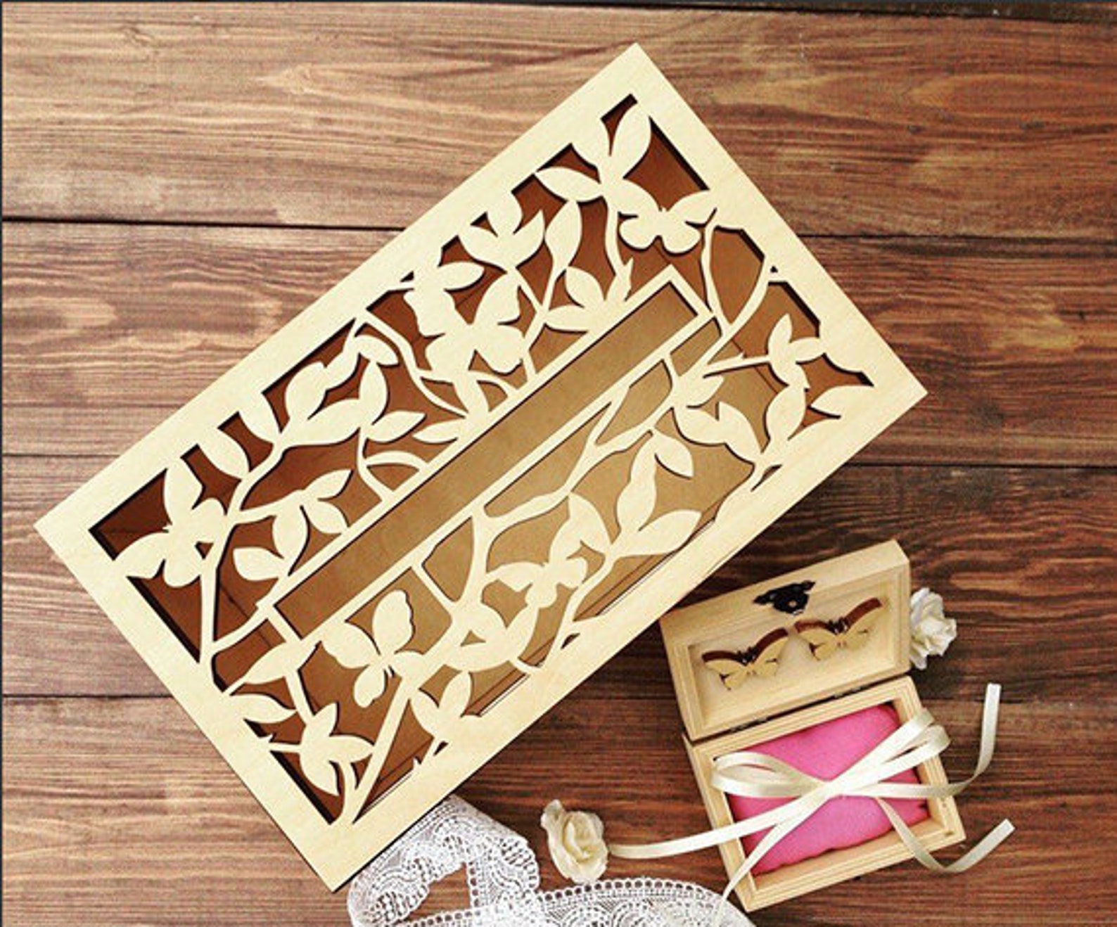 Wood Wedding Ivory Card Box Wedding Money Box With Slot - Etsy