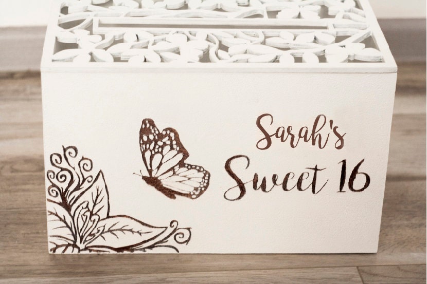 Sweet Sixteen Box Card, Custom Sweet Sixteen Birthday Card Box, Sweet ...