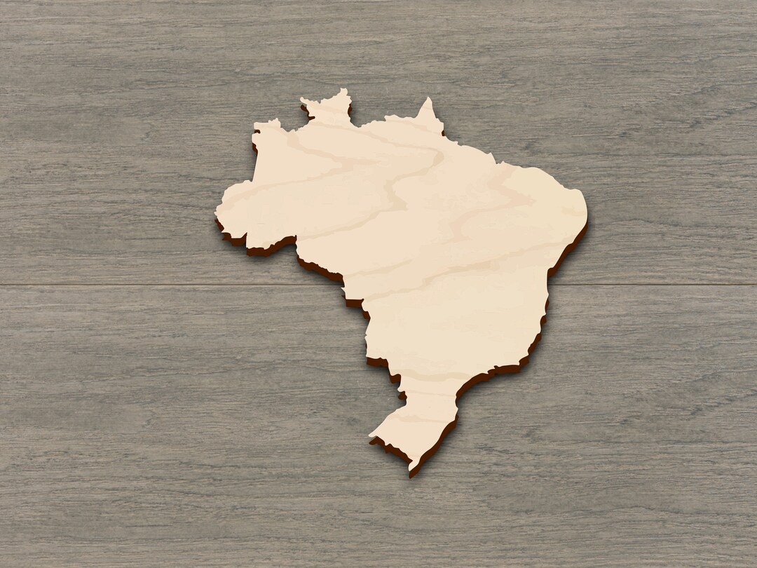 Wooden Brazil Map, Brazil, Wood Brazil Map, Plywood Cut,wood Cutout ...