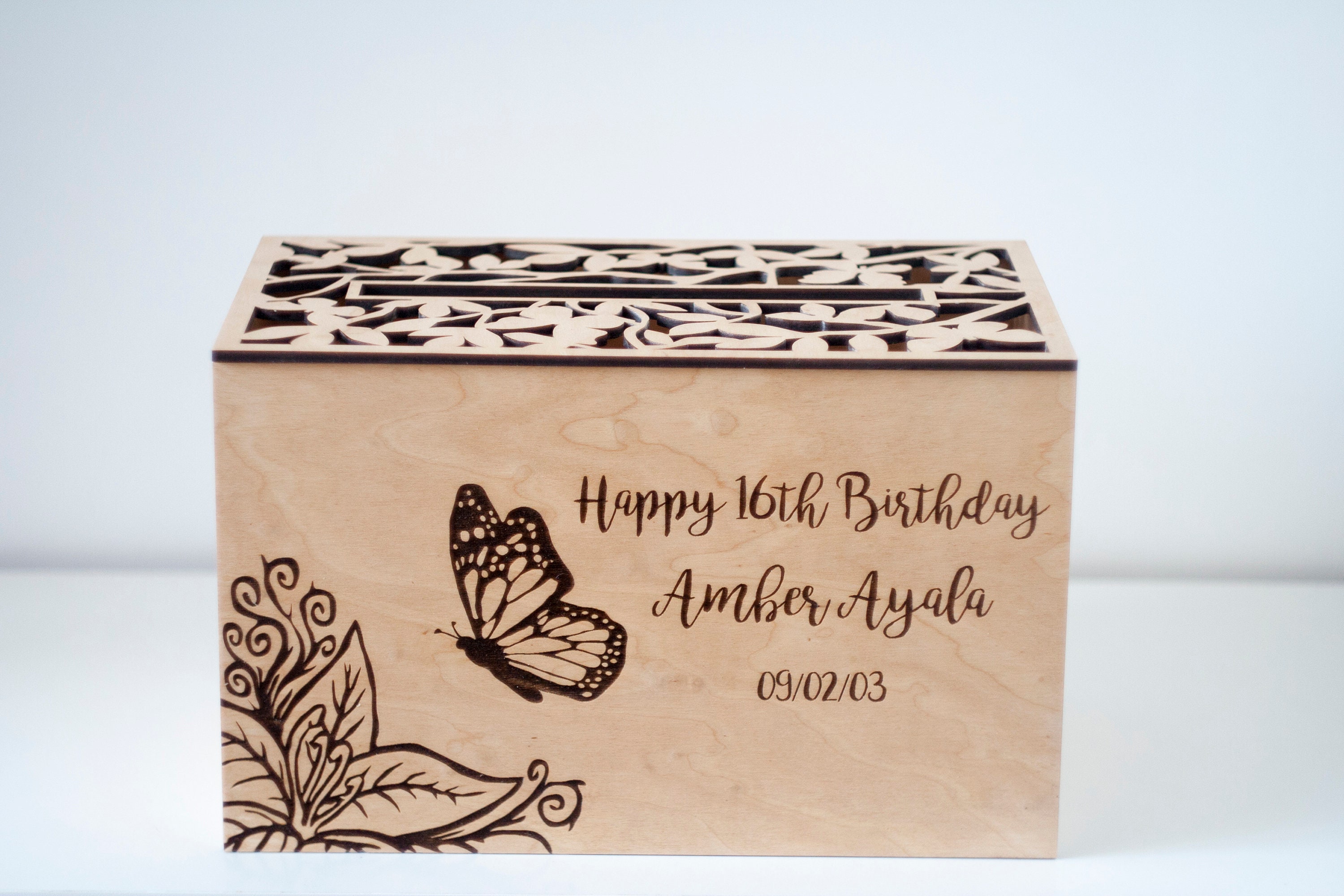 Sweet Sixteen Box Card, Custom Sweet Sixteen Birthday Card Box, Sweet ...