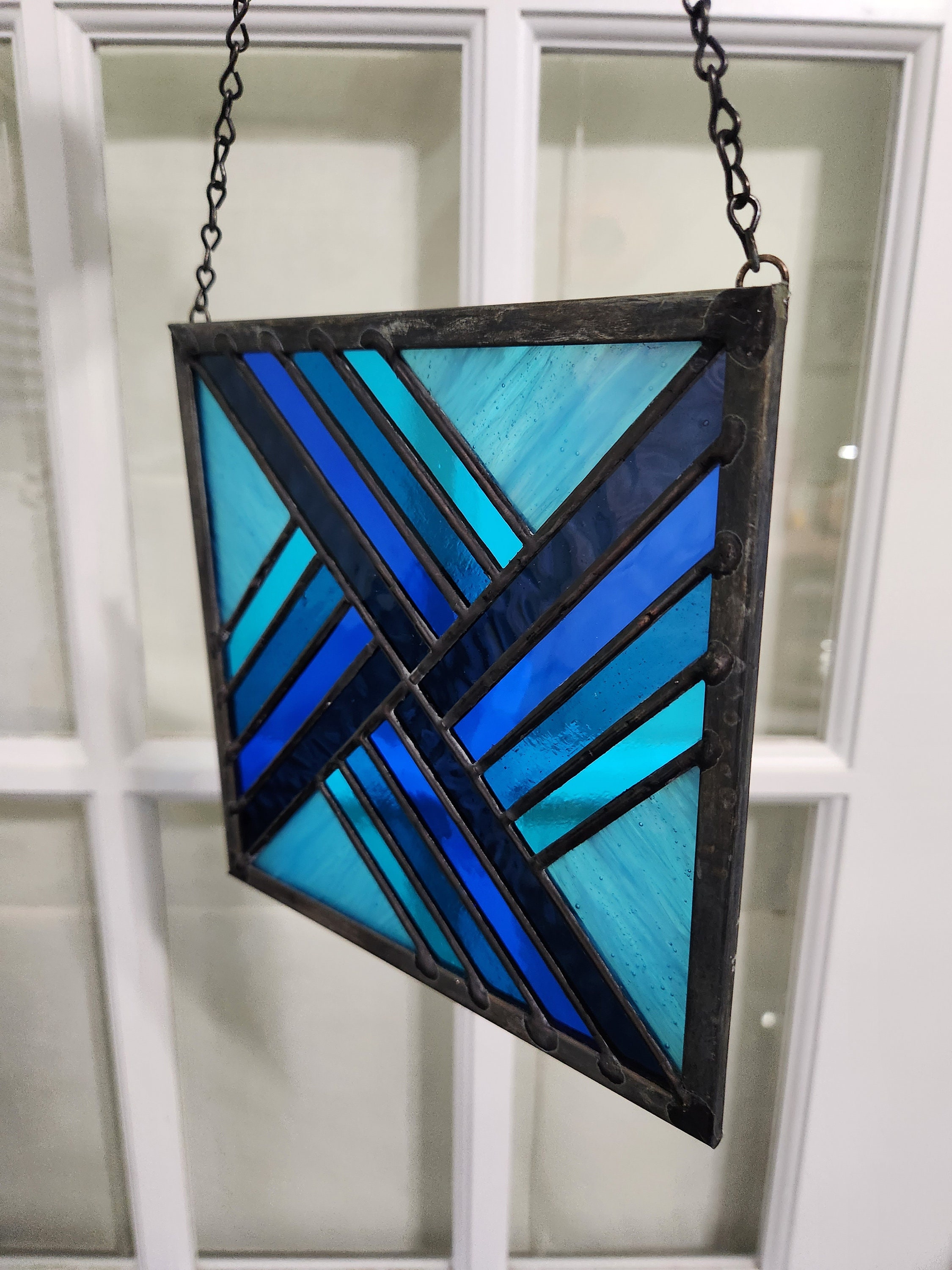 Geometric Windmill Quilting Block Suncatcher - Etsy