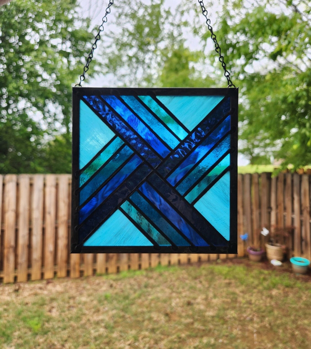 Geometric Windmill Quilting Block Suncatcher - Etsy
