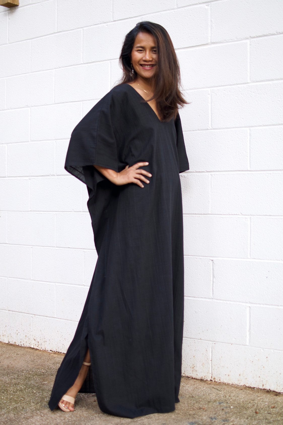 Cotton Caftans for Women E-24 ~ Black Kaftan Dress, Boho Womens ...