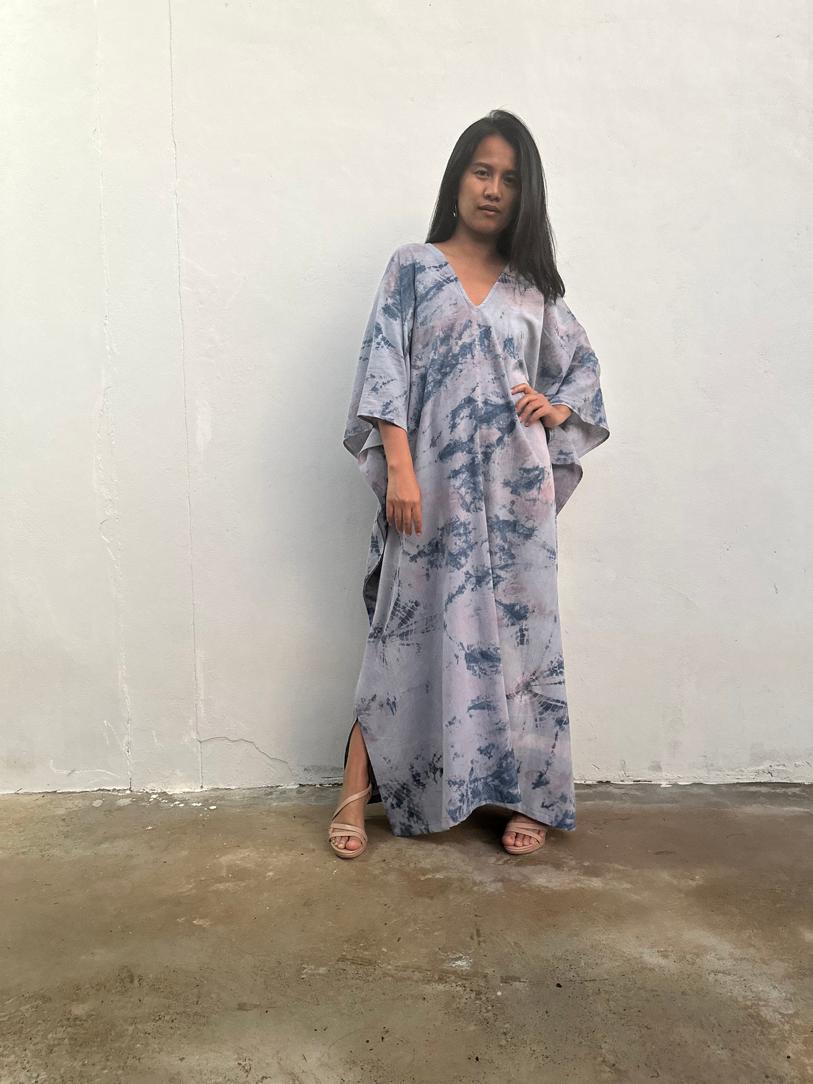 Natural Dye Kaftan- Long Kaftan, Unique Dye - Etsy
