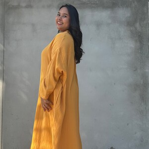 Goldenrod Double Gauze Shirtdress 54" PL-13 ~ Maxi Shirt Dress, Modest ...