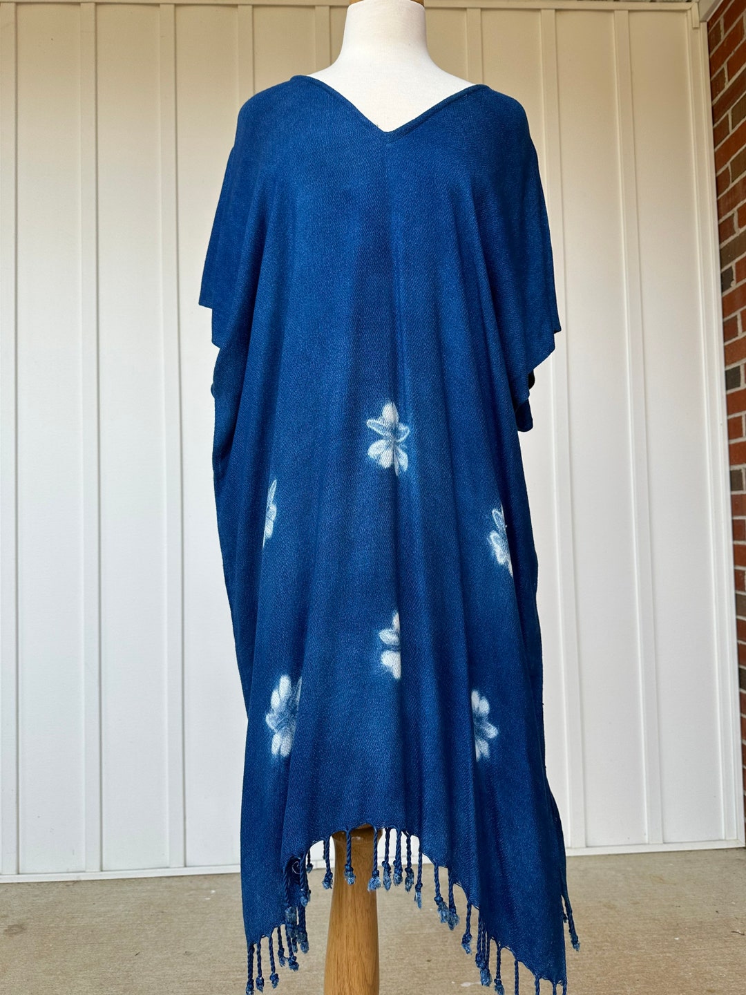 Woven Indigo Ikat Kaftan, Organic Indigo Dye - Etsy