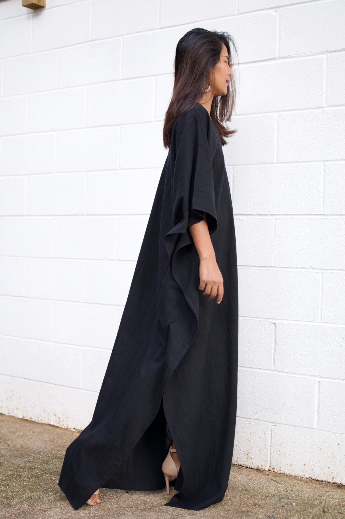 Cotton Caftans for Women E-24 ~ Black Kaftan Dress, Boho Womens ...
