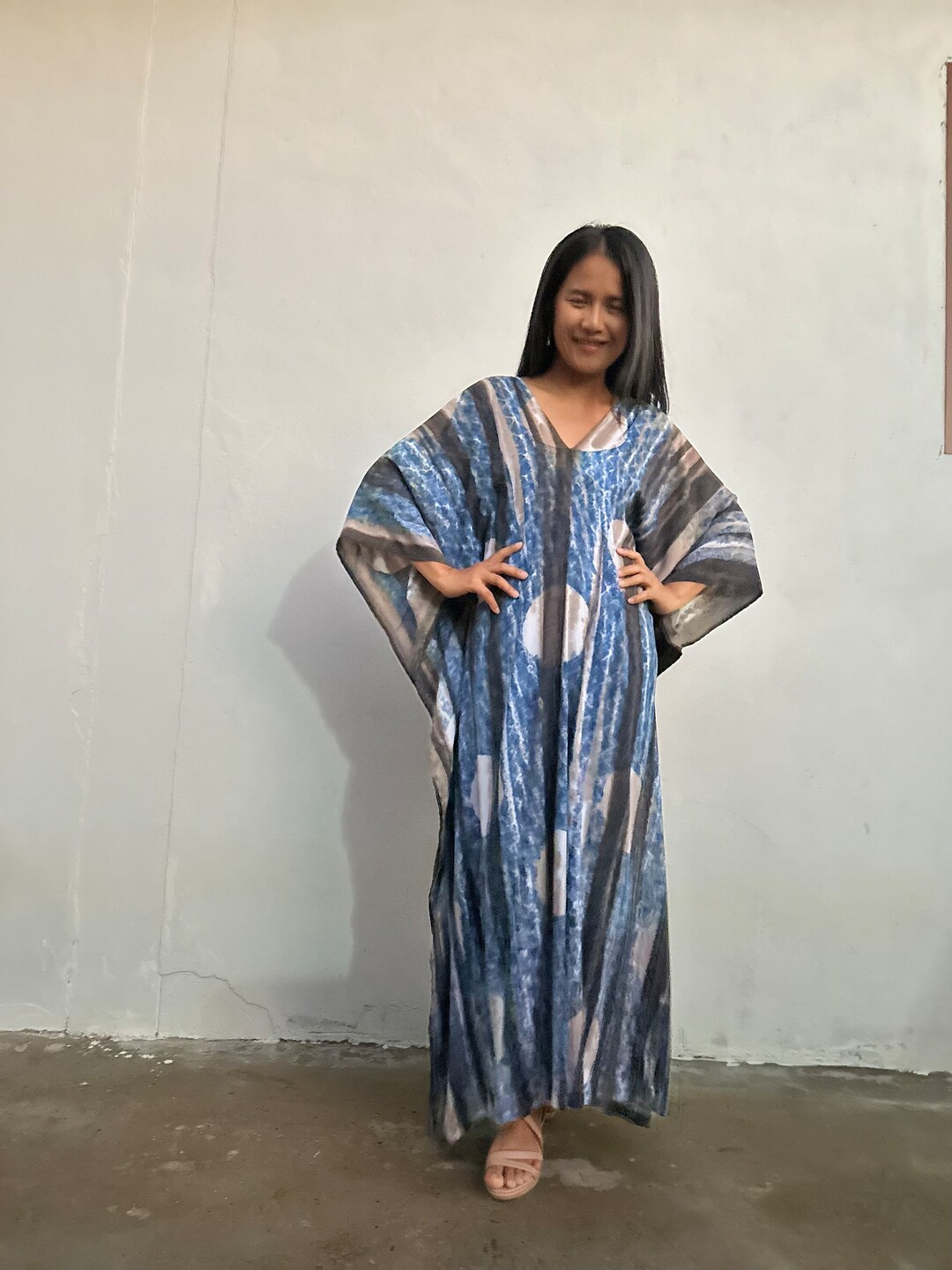 Natural Dye Kaftan Long Kaftan, Unique Dye - Etsy