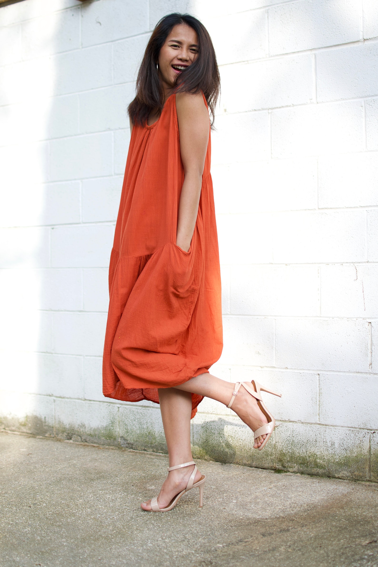 Z-3 Orange Sheer Dress Lounge Wear Gauze Dress Cocoon - Etsy