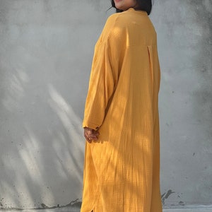 Goldenrod Double Gauze Shirtdress 54" PL-13 ~ Maxi Shirt Dress, Modest ...