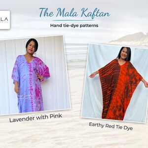Lavender With Pink Tie Dye Kaftan Dress A-83 ~ Mumu Caftans Lounge Gown for Women Gift for Her ...