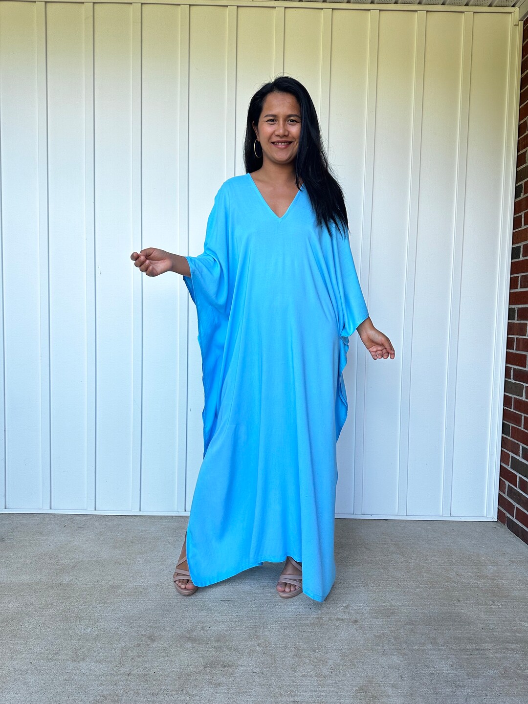 A-56 Blue Kaftan, , Caftan, Beach, Resort, Vacation, Cruise, Pool ...