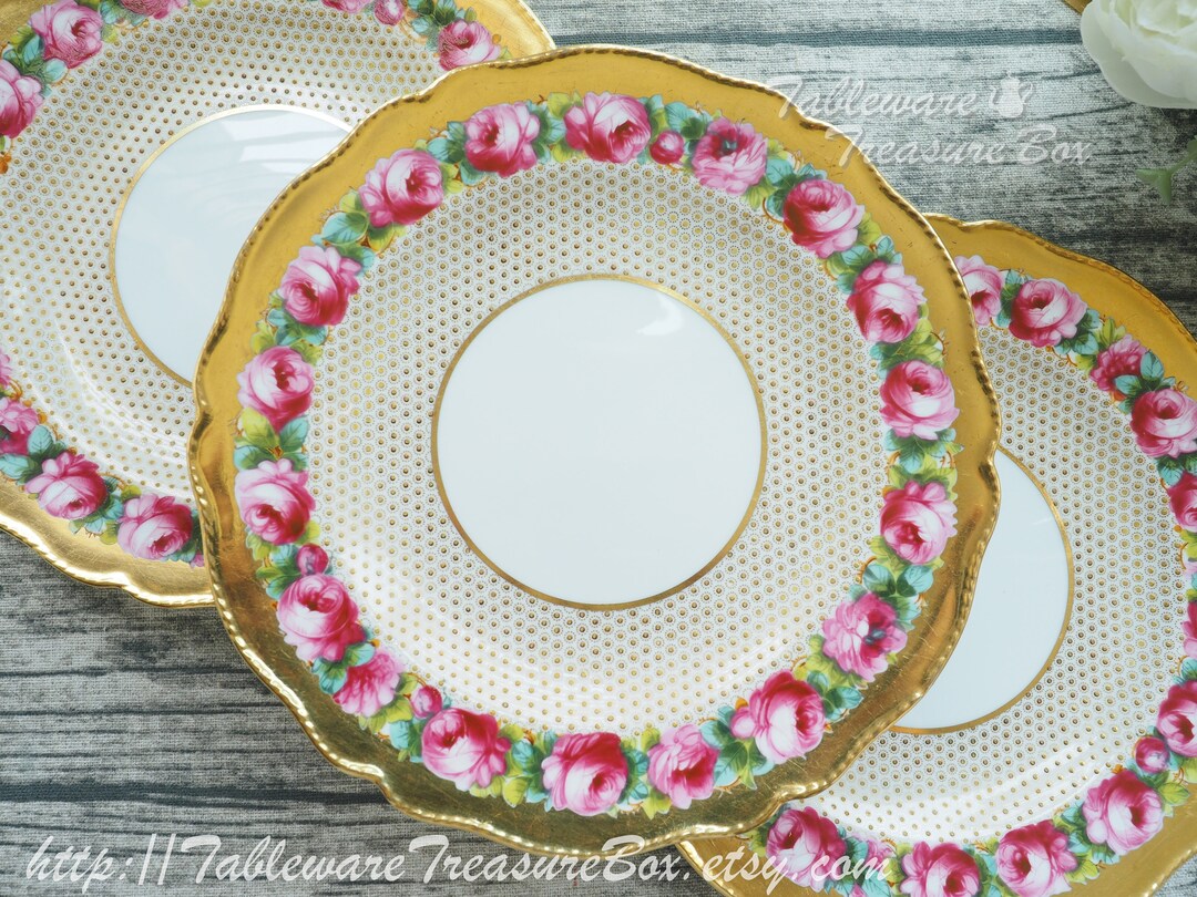 1 of 3 Antique Copelands X David Collamore Hand Painted Floral and ...