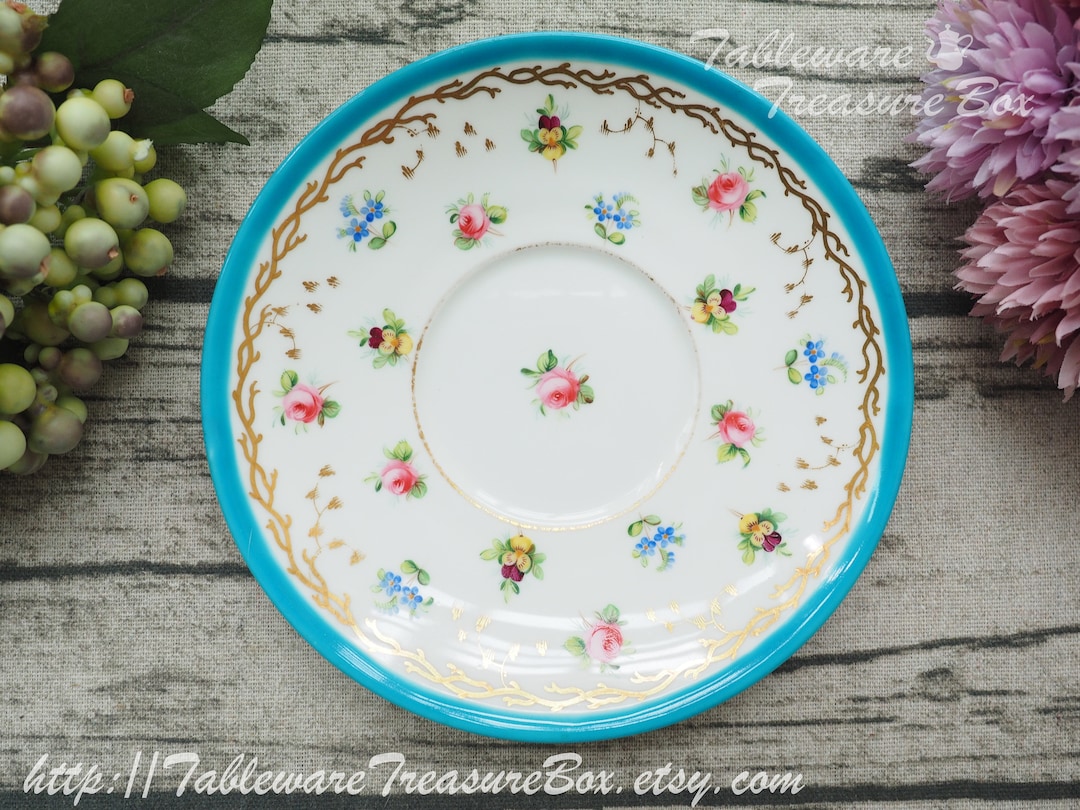Antique Minton Turquoise Band Saucer / Plate C.1859 - Etsy