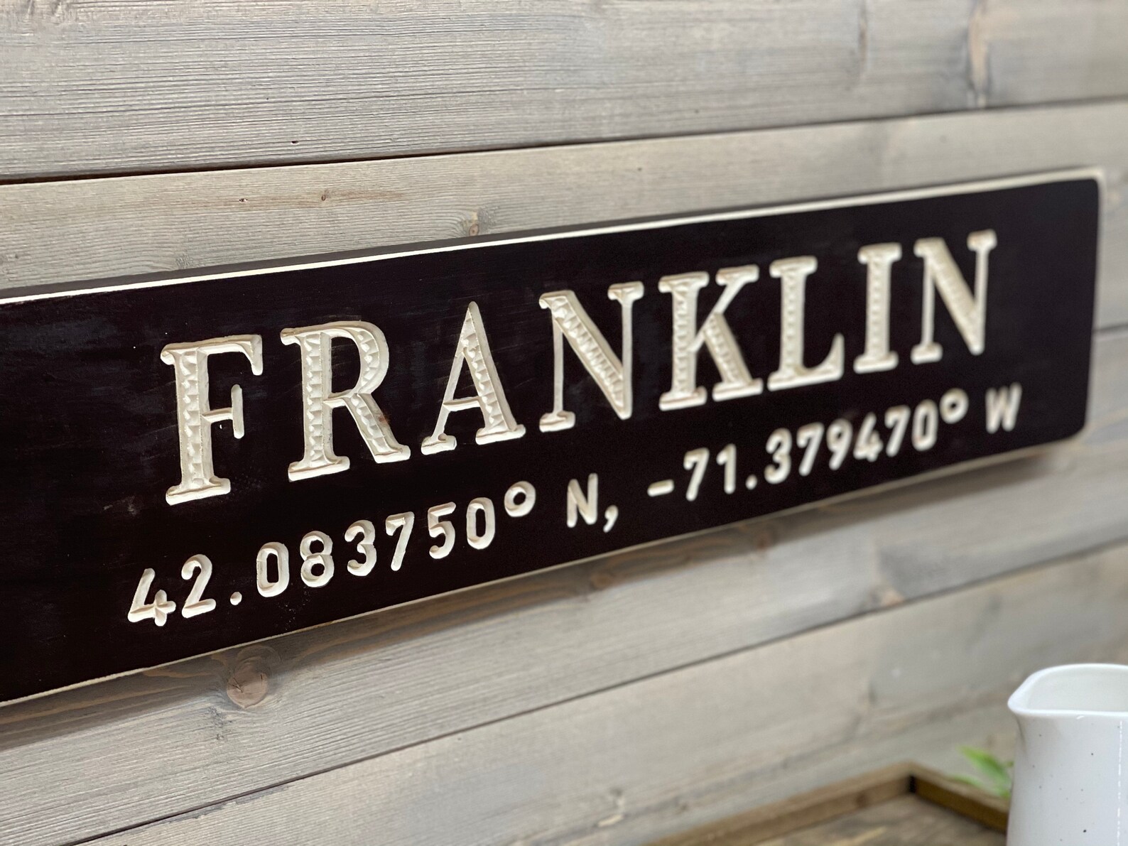 Town Latitude Longitude Coordinates City Name Sign | Etsy