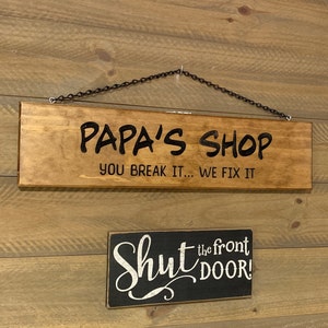 Grandpa's Papa's Sign/Hand Routed Wooden Sign/Wood | Etsy