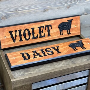 Sheep Sign SMALL BLACK Edge/ Horse Stall Name Plate/ Hand Routed Wooden ...