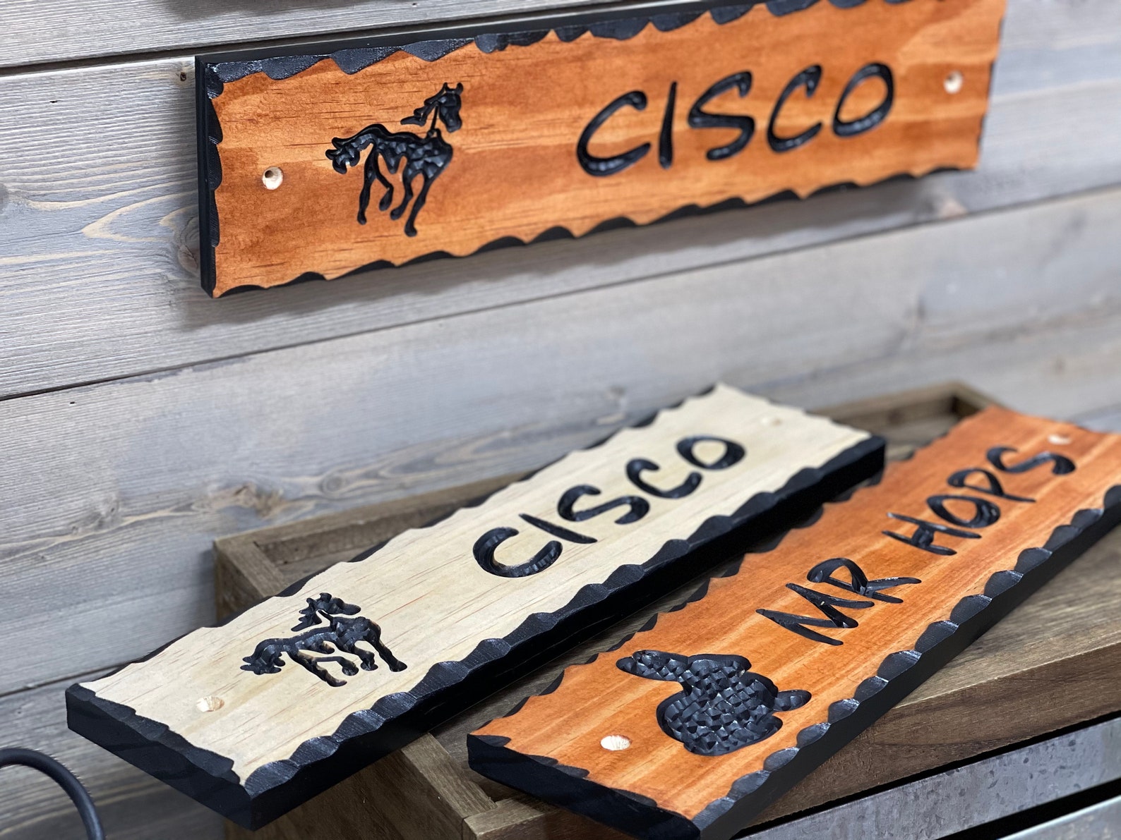 Stable Sign SMALL JAGGED Edge/hand Routed Wooden | Etsy