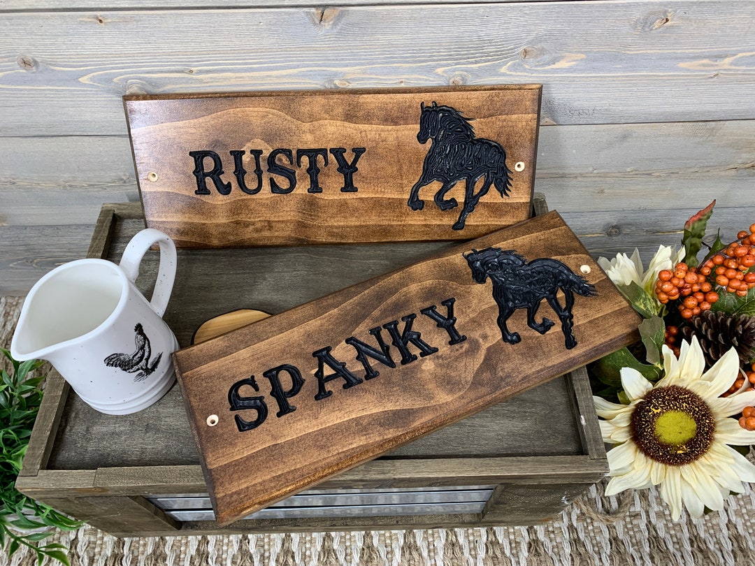 Stable Sign LARGE/ Horse Stall Name Plate/ Hand Routed Wooden Sign ...