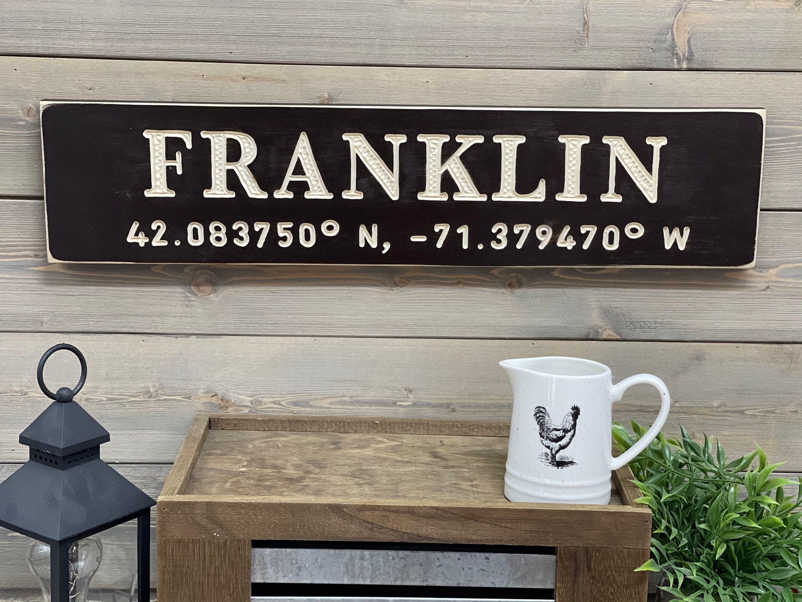 Town Latitude Longitude Coordinates City Name Sign | Etsy