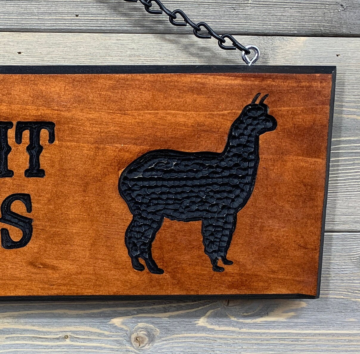LARGE Alpaca Stable Sign/Stall Name Plate/Hand Routed Wooden | Etsy