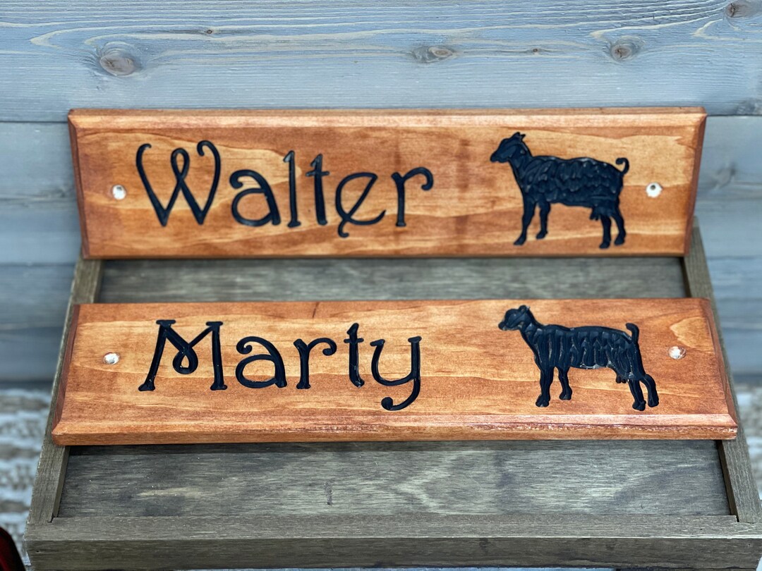 Goat Sign SMALL/ Horse Stall Name Plate/ Hand Routed Wooden Sign ...