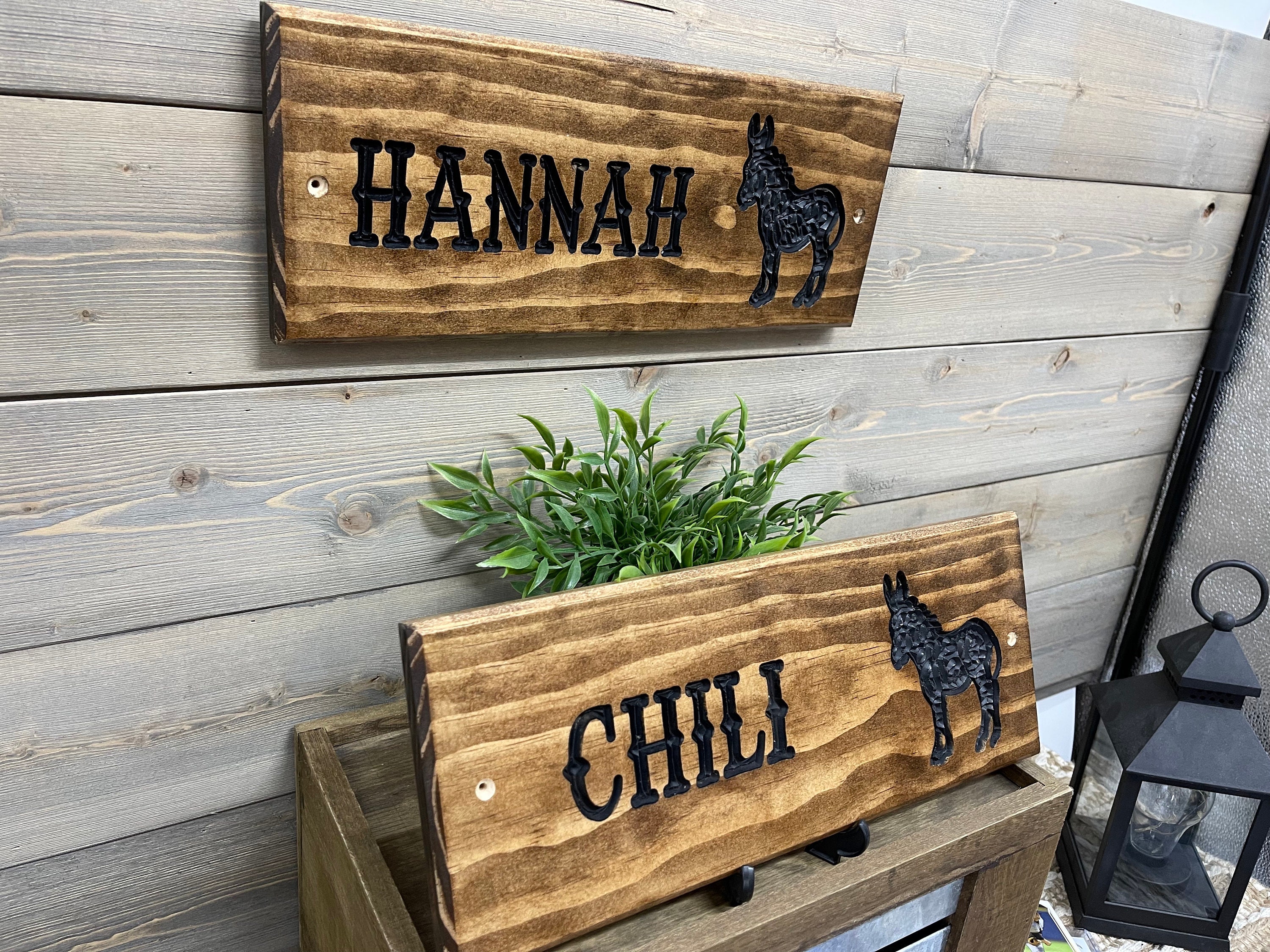 LARGE Donkey Stable Sign/Stall Name Plate/Hand Routed Wooden | Etsy