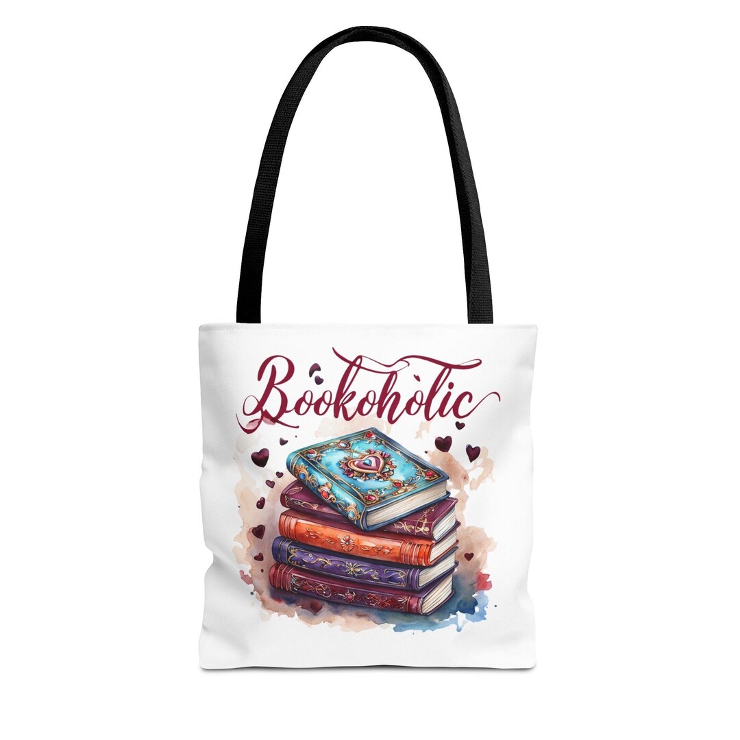 Bookoholic Tote Bag, Book Lover Librarian Gift, Literary Tote, Bookworm ...