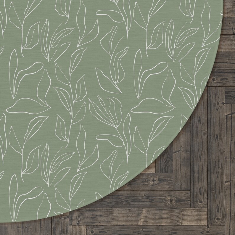 Sage Green Modern Mnimalist Round Area Rug for Living Room Bedroom ...