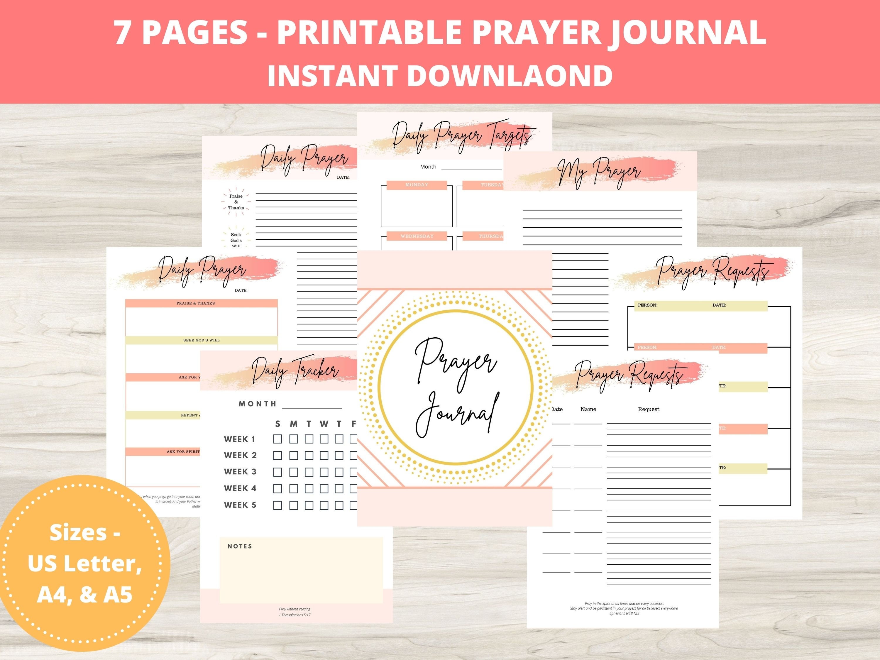 Printable Guided Prayer Journal, Daily Devotional and Intercessory ...