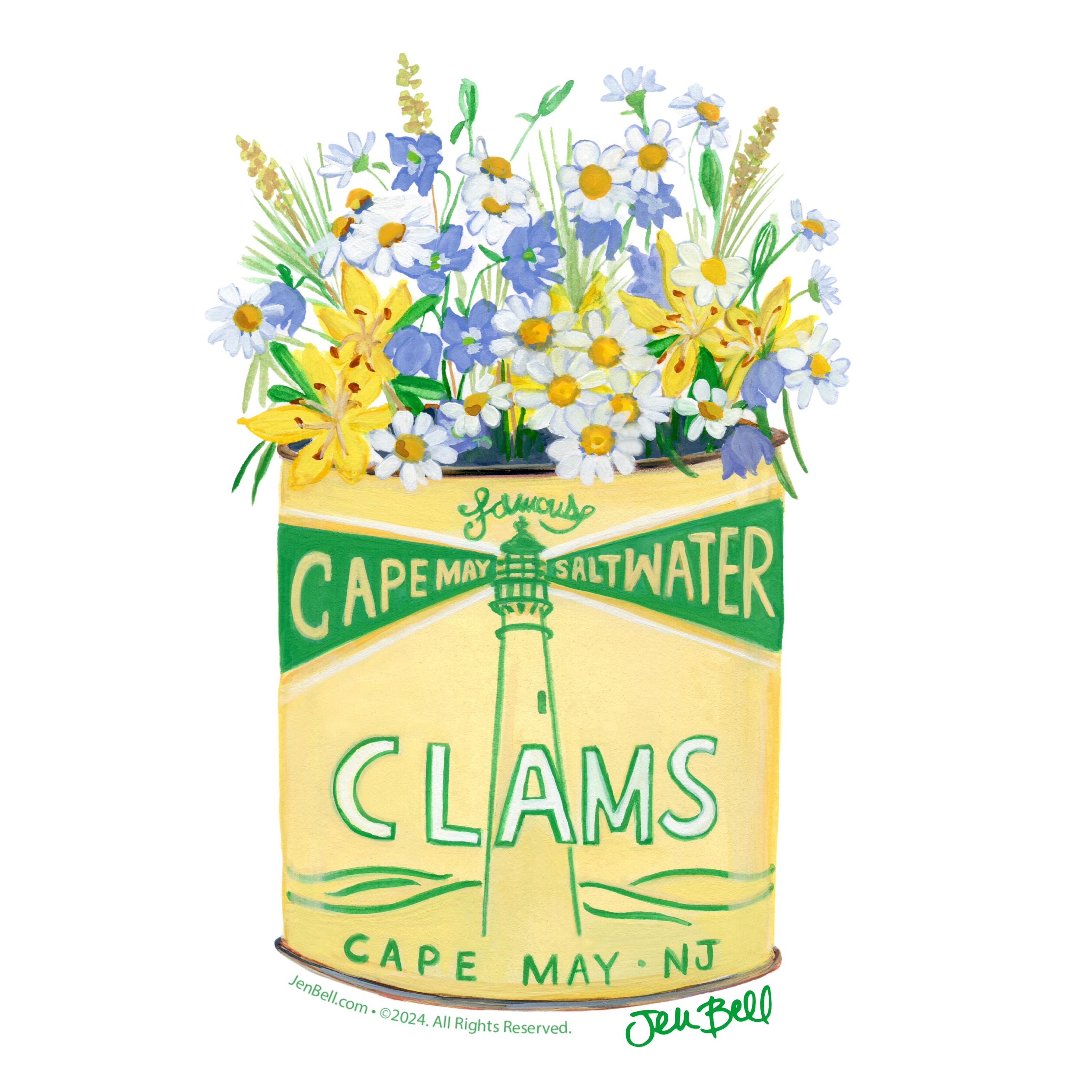 Cape May Clams Sticker From Jen Bell's Canned Goods Art Collection - Etsy