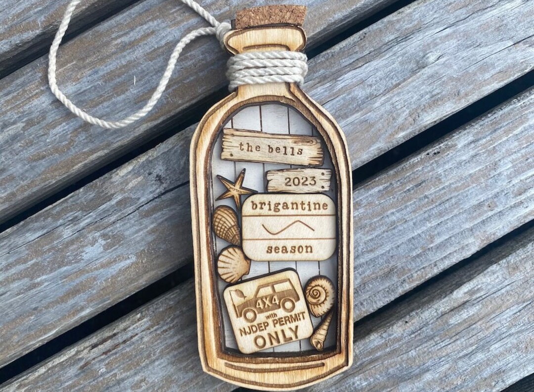 Jersey Shore Beach Tag 4x4 Brigantine Beach Christmas Ornament Perfect ...