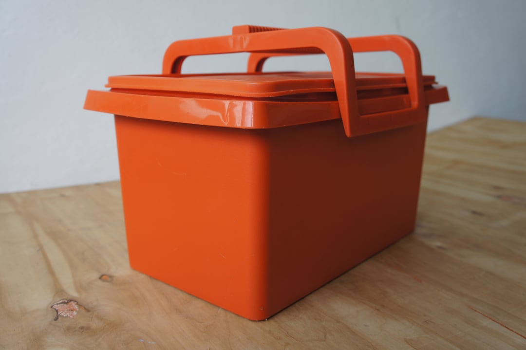 Vintage Tupperware Lunch Box/ Orange Picnic Container/ Portable Food ...