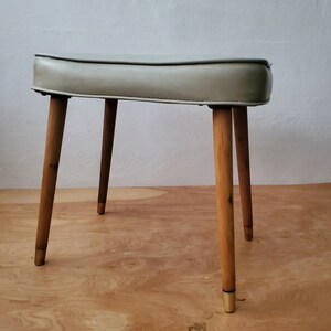 Mid Century Upholstered Stool/ottoman/ Vintage Vinyl Footstool/ Atomic ...