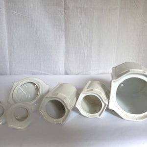 Antique Porcelain Lusterware Canister Set/ White Block Germany ...