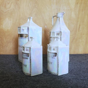 Antique Porcelain Lusterware Canister Set/ White Block Germany ...