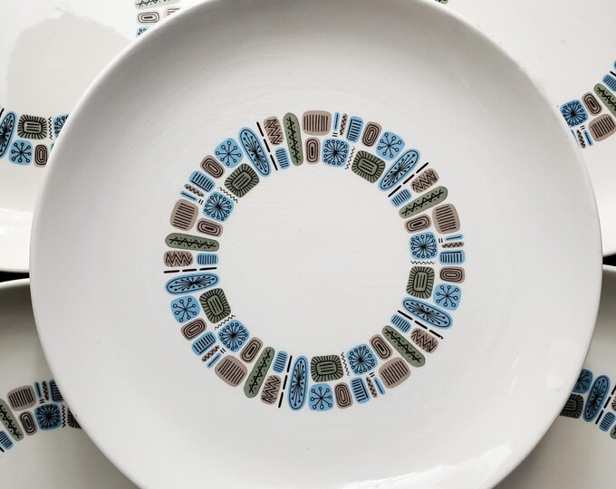 Vintage 1960s Temporama 7.25 Salad Plates by Canonsburg Pottery Retro ...