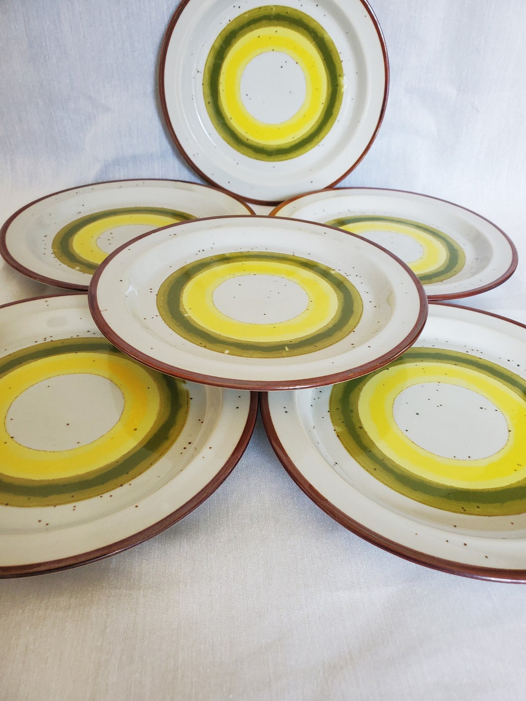 Cultura Collection Sandwich Plates/ Lunch Mates Sunrise Stoneware/ 70's ...