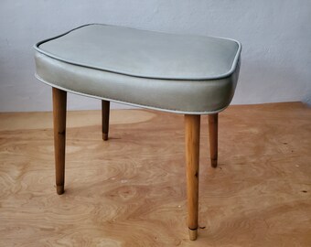 RARE Mid Century Modern 1950's MCM Atomic Era Vinyl Foot Stool Ottoman ...